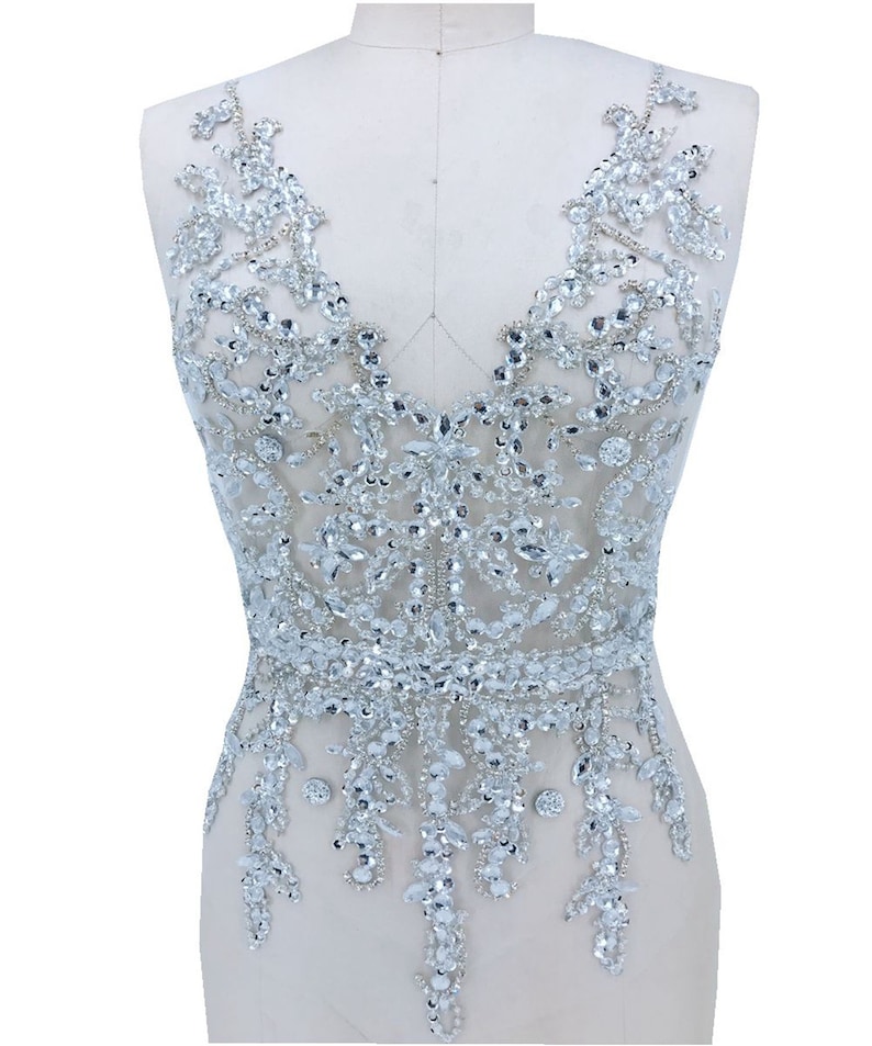 Sparkling Bodice Rhinestone Appliques Diamante Lace Applique - Etsy