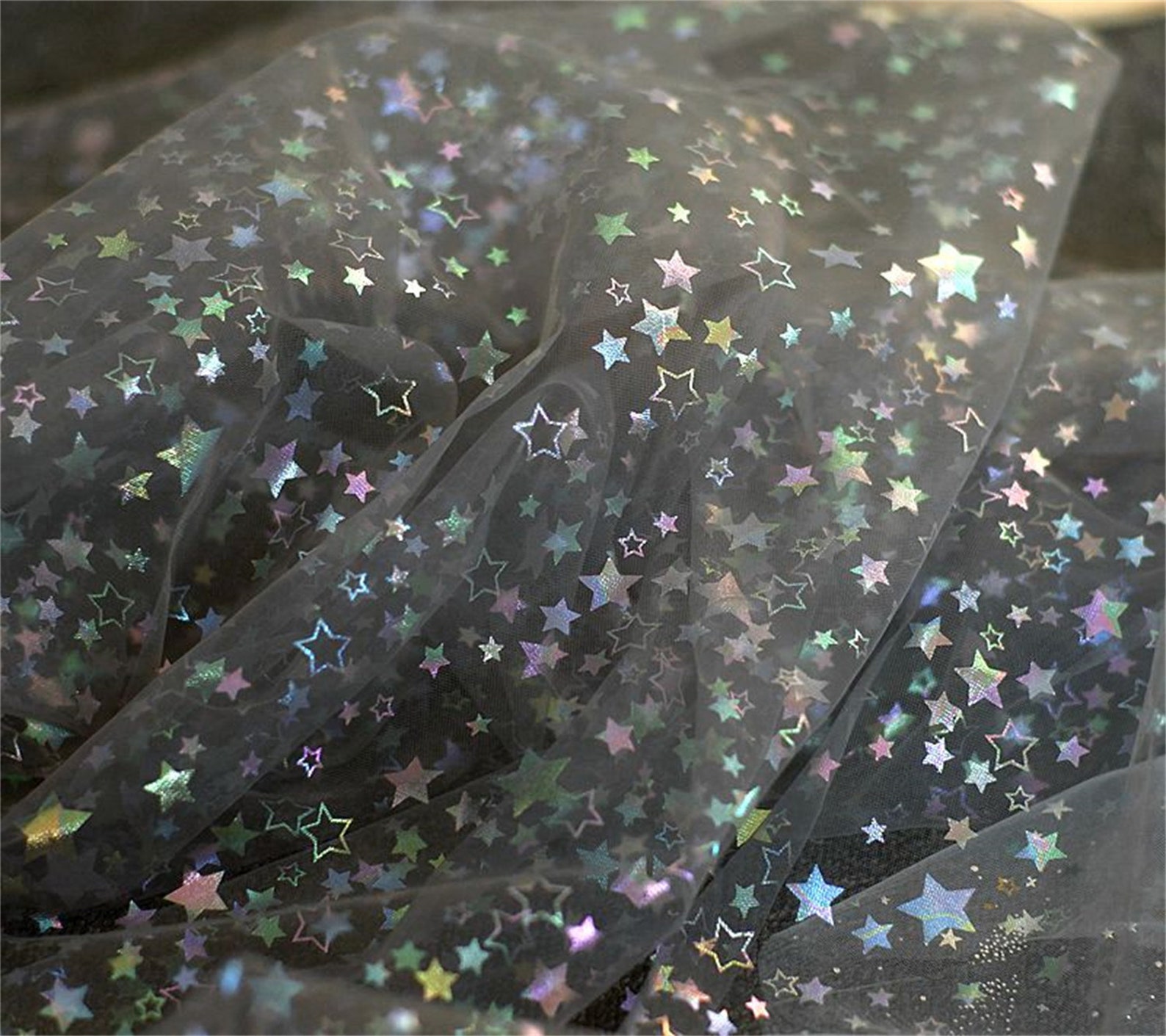 Star Print Lace Fabric Starry Sky Tulle Lace Mesh for Girl Princess ...