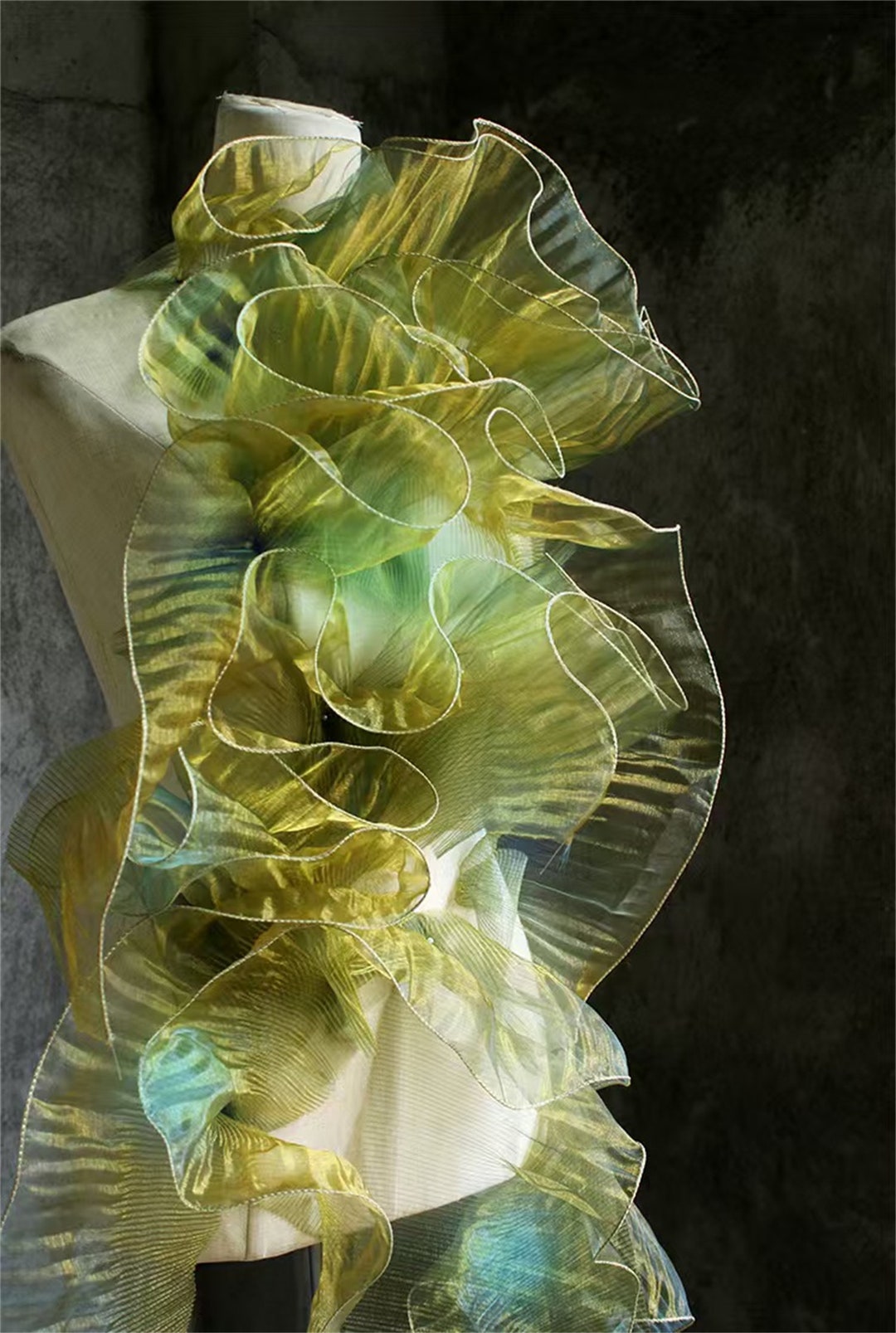 Pleated Ruffled Lace Trim Transparent Trim for Stage Dress Decoration ...