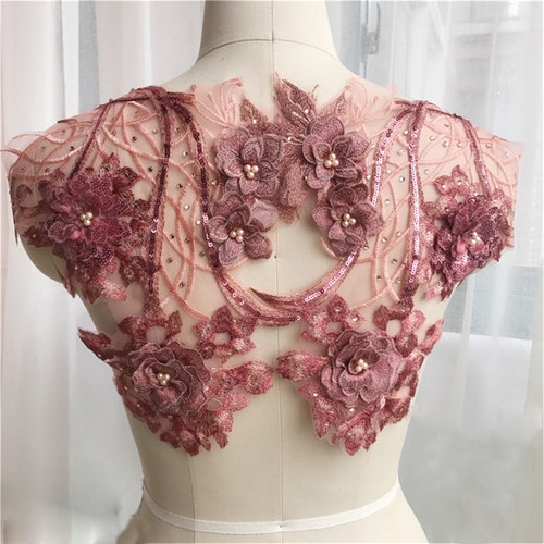6 Colors Lace Applique 3D Flower Embroidery Lace Patch With - Etsy