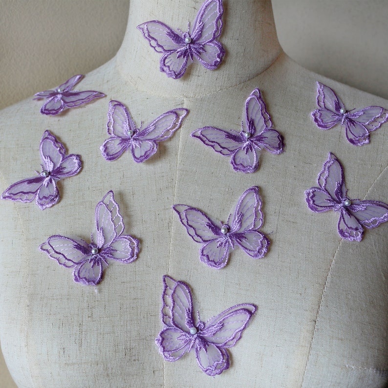 3D Butterfly Double Layer Lace Applique Organza Patch for - Etsy