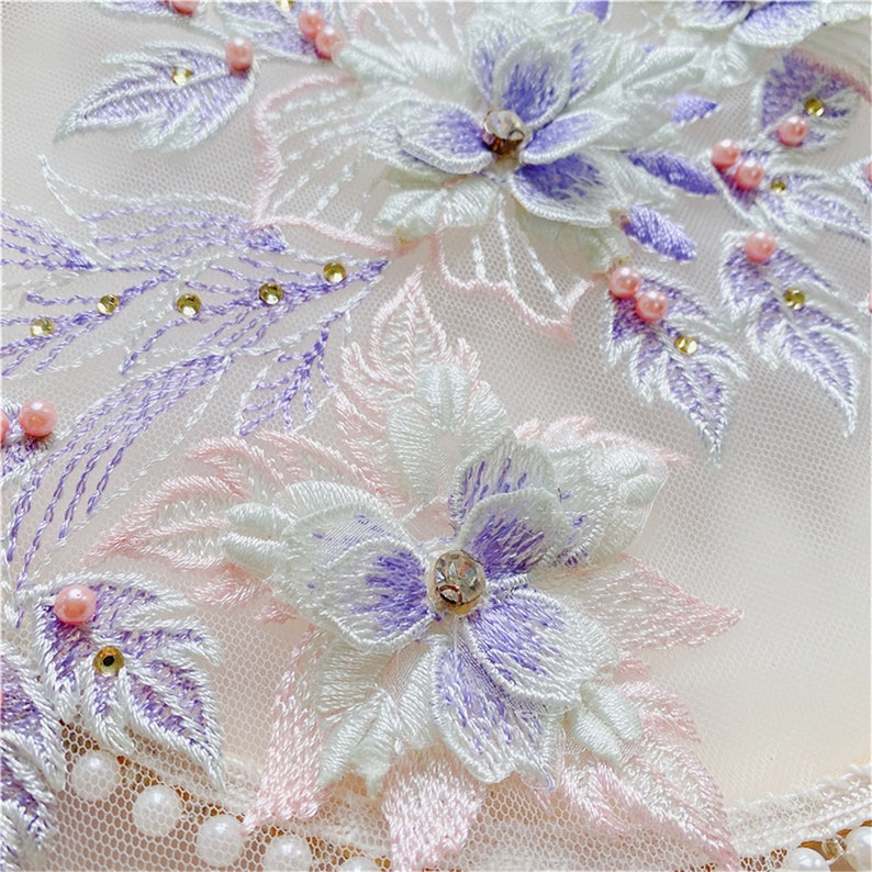 8 Colors Lace Applique 3D Flower Embroidery Lace Patch With - Etsy