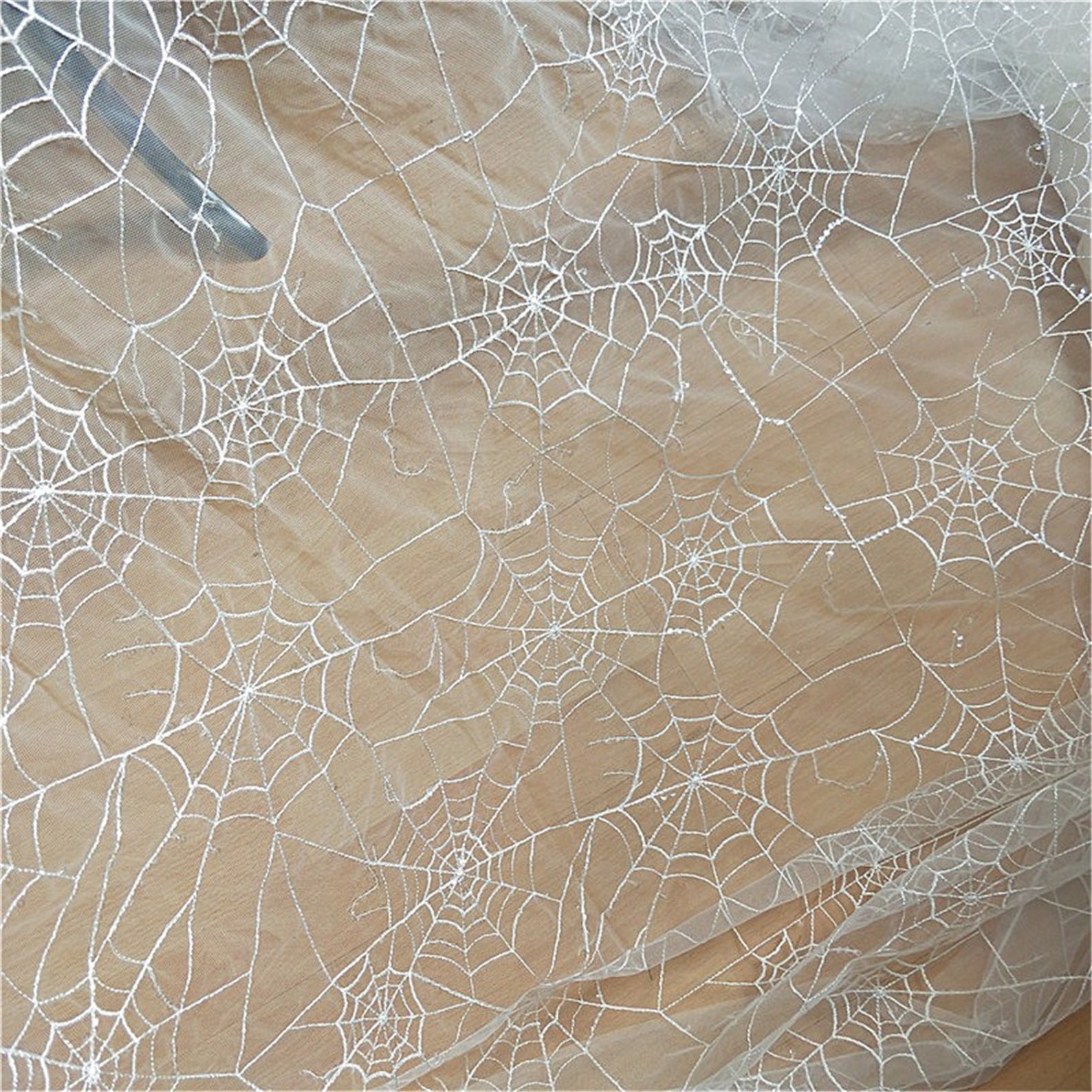 Sequin Spider Web Lace Fabric Floral Embroidery Tulle Trims - Etsy