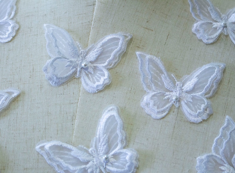 3D Butterfly Double Layer Lace Applique Organza Patch for - Etsy