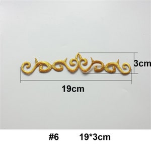 Gold Lace Applique Embroidery Patch for Bridal Dress Embellishment ...