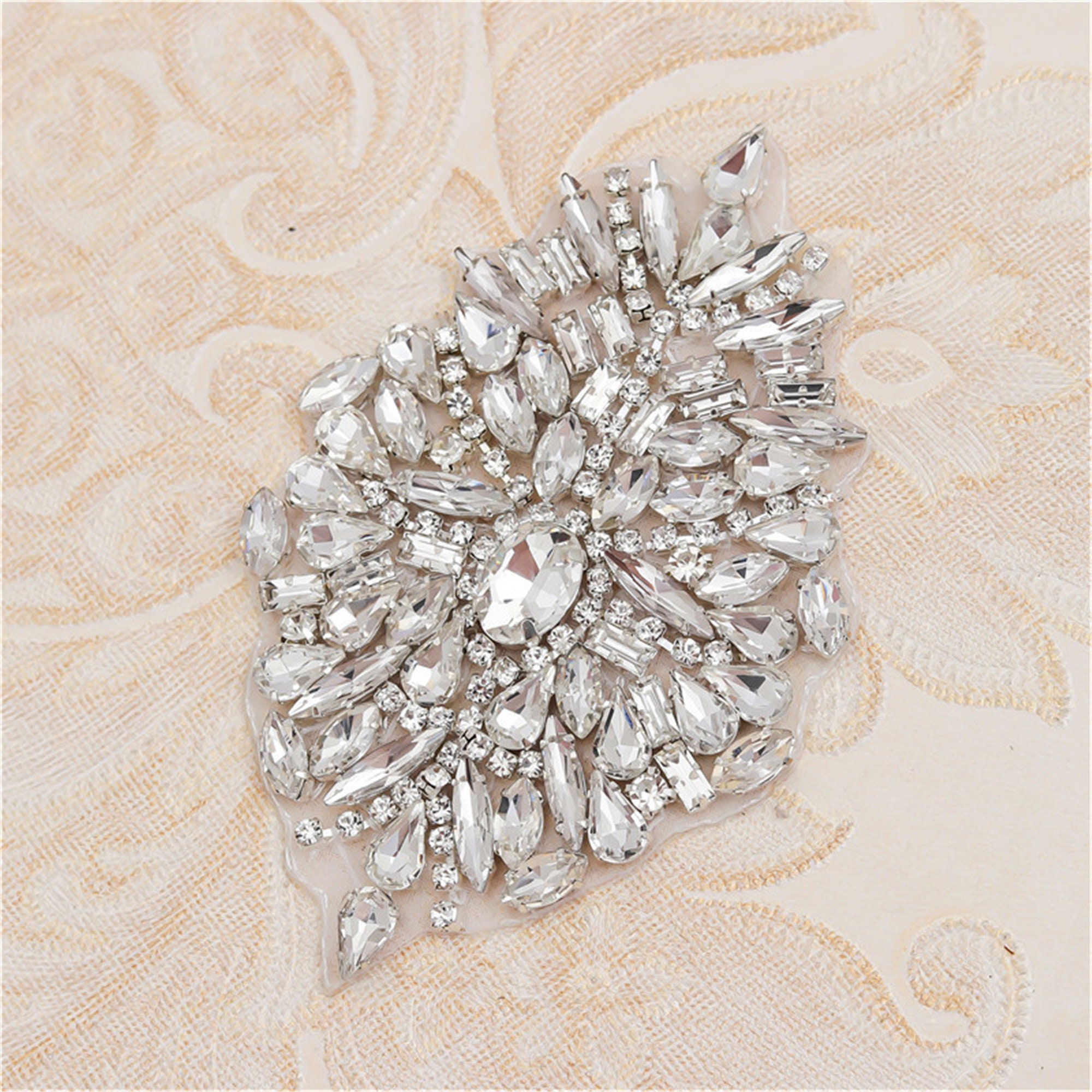 Crystal Rhinestone Applique Shoe Clips Diamante Appliques DIY Iron Glue ...