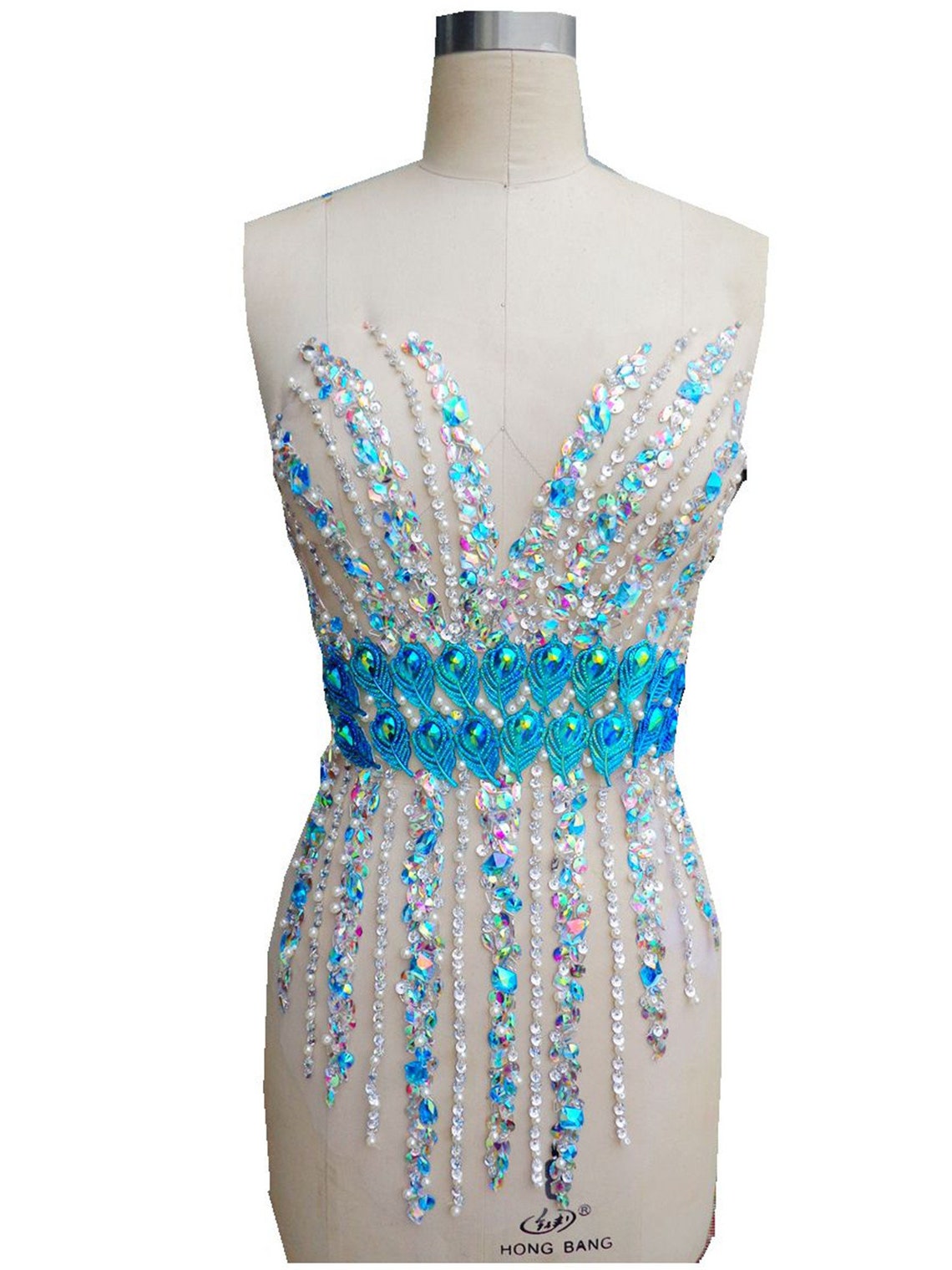 Handmade Bodice Rhinestone Appliques Colorful Lace Applique - Etsy