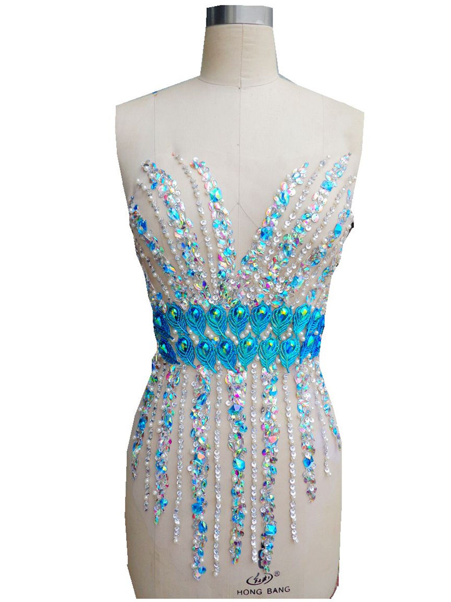 Handmade Bodice Rhinestone Appliques Colorful Lace Applique - Etsy