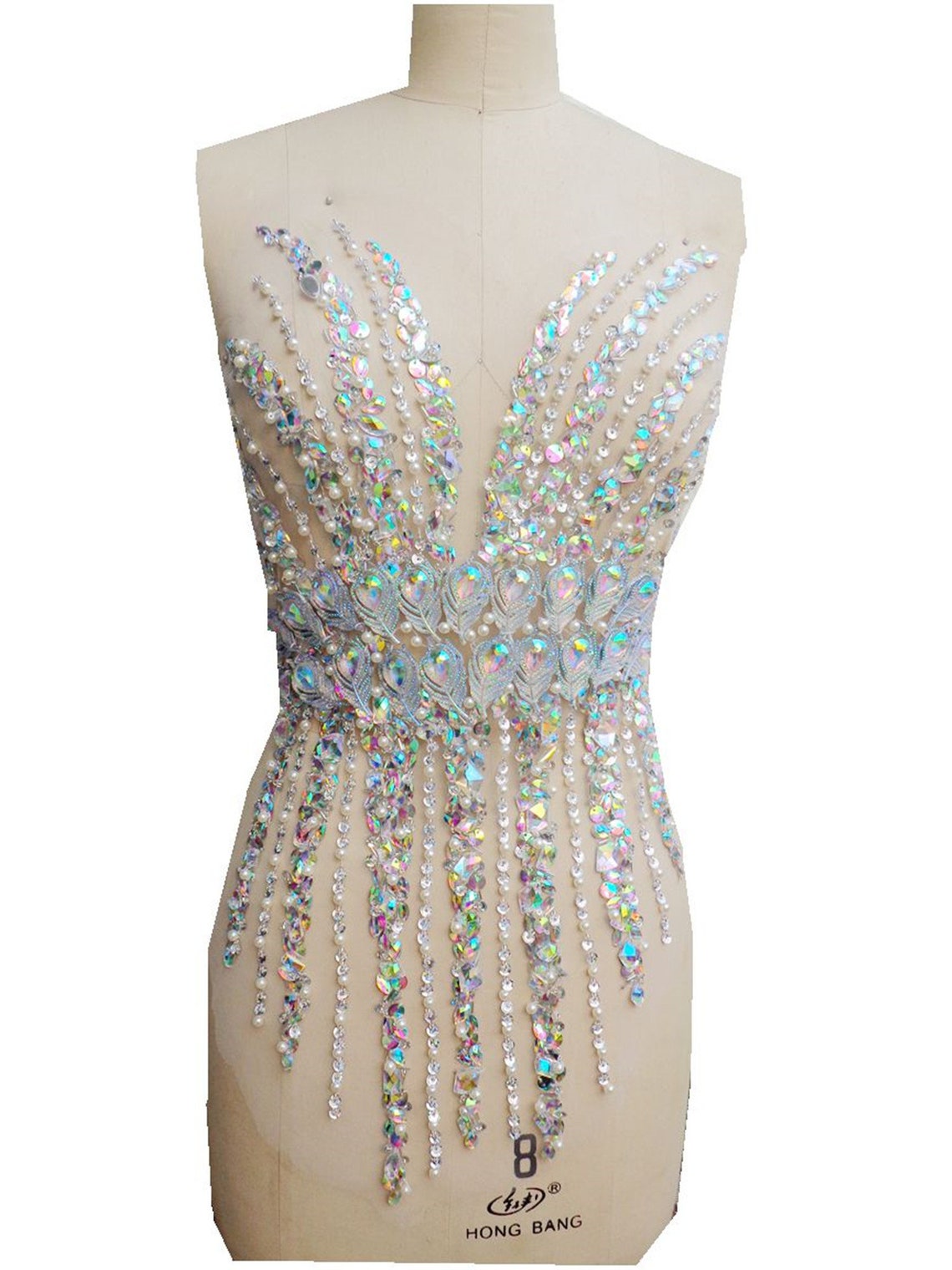 Handmade Bodice Rhinestone Appliques Colorful Lace Applique - Etsy