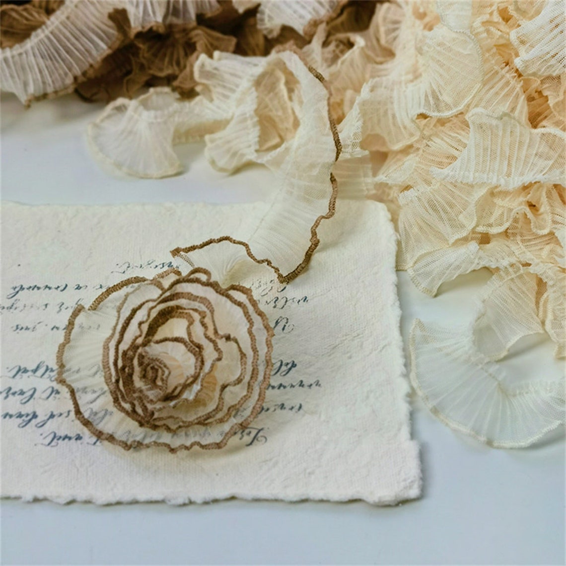 Ruffled Lace Trim Pleated Folded Edging for Stage Dresss Decoration ...