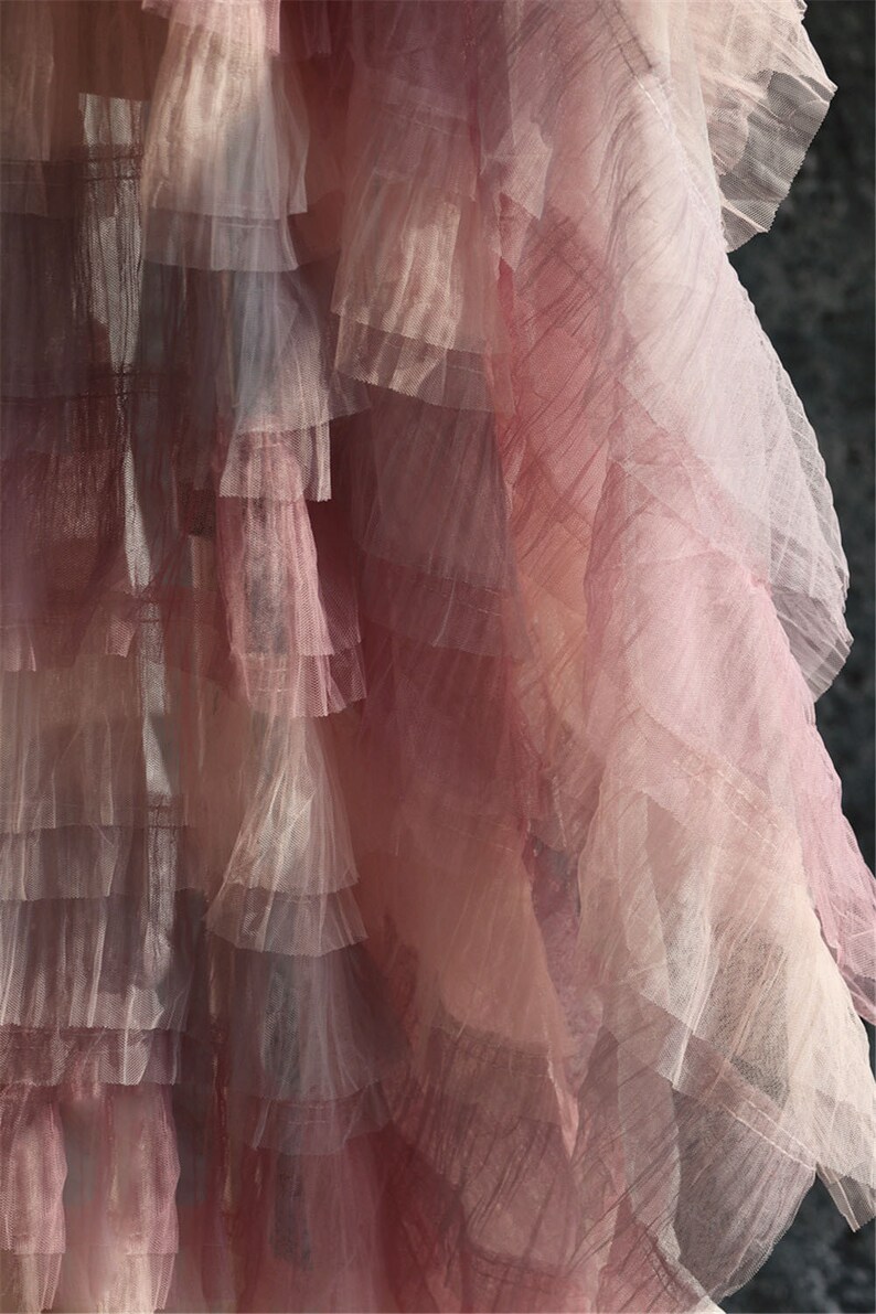Gradient Pleated Lace Fabric Folded Tulle Lace Mesh for Girl - Etsy