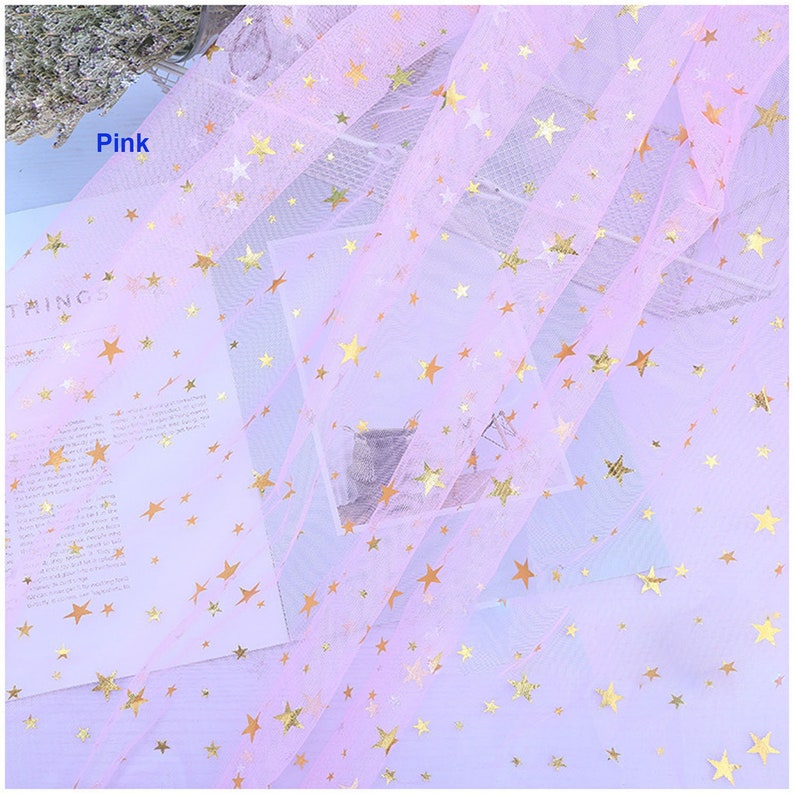 10 Colors Star Print Lace Fabric Tulle Lace Mesh for Girl - Etsy