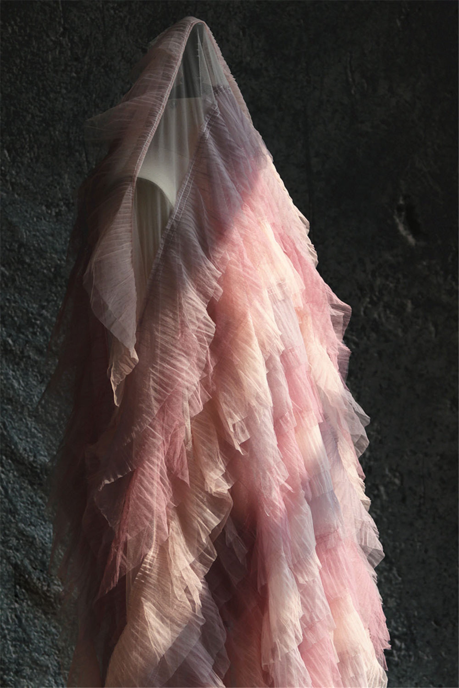 Gradient Pleated Lace Fabric Folded Tulle Lace Mesh for Girl - Etsy