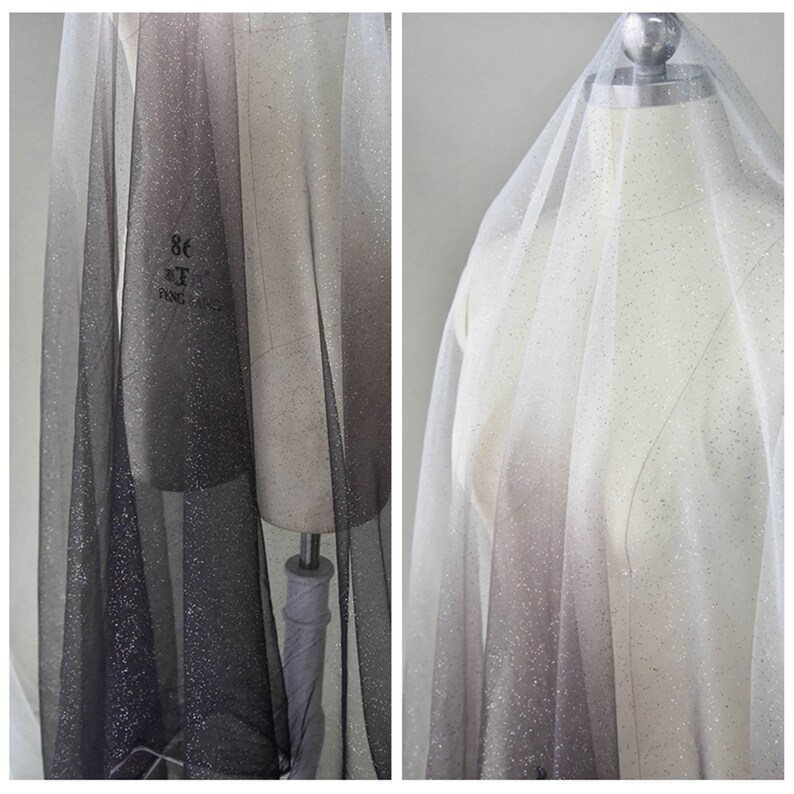 5 Colors Gradient Lace Fabric With Glitter Sequin Tulle Lace - Etsy