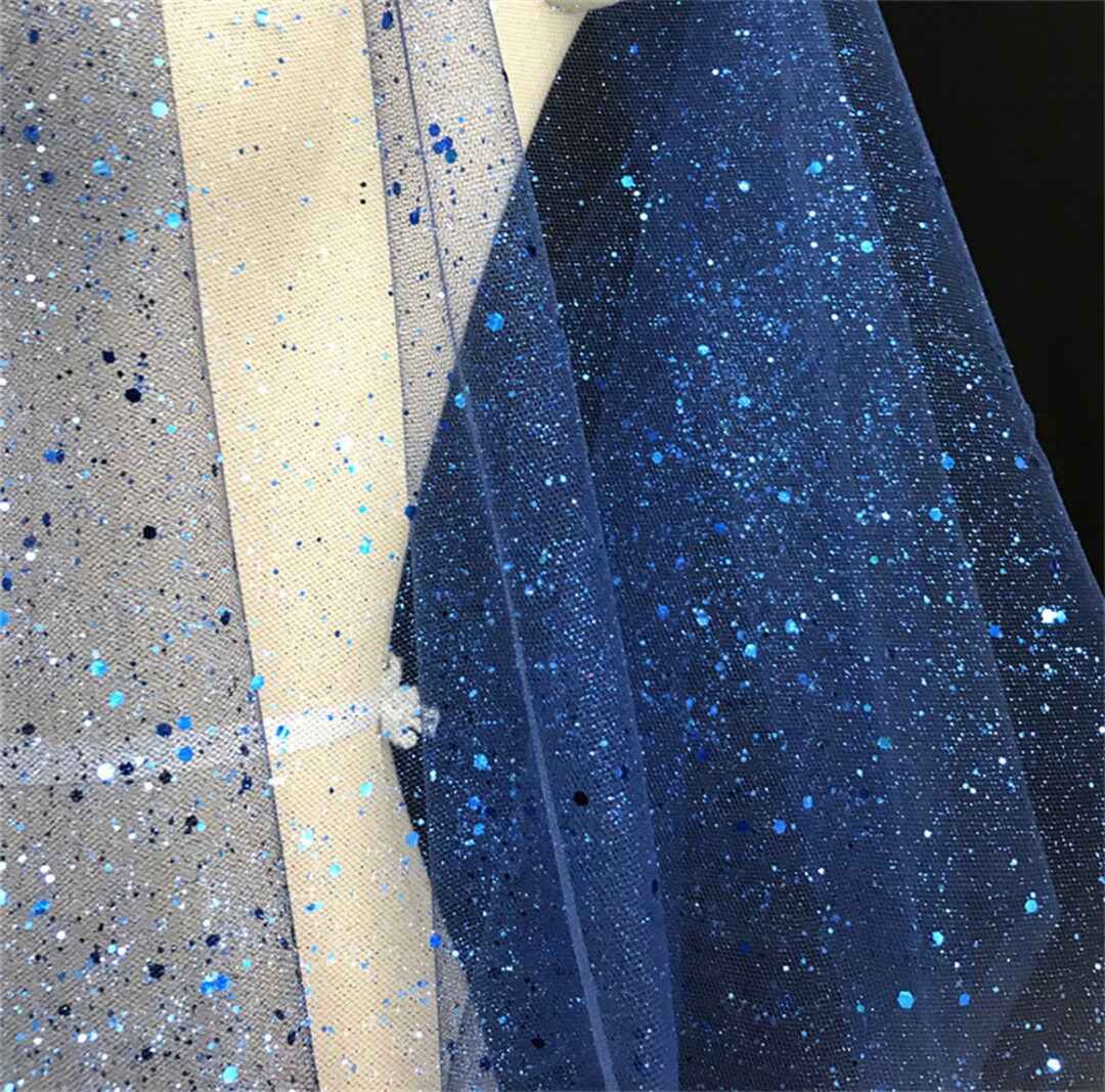 Glitter Lace Fabric Soft Tulle Lace Mesh With Rhinestone for Girl Dress ...