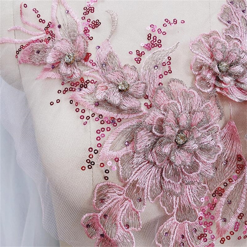 9 Colors Lace Applique 3D Flower Embroidery Lace Patch With - Etsy