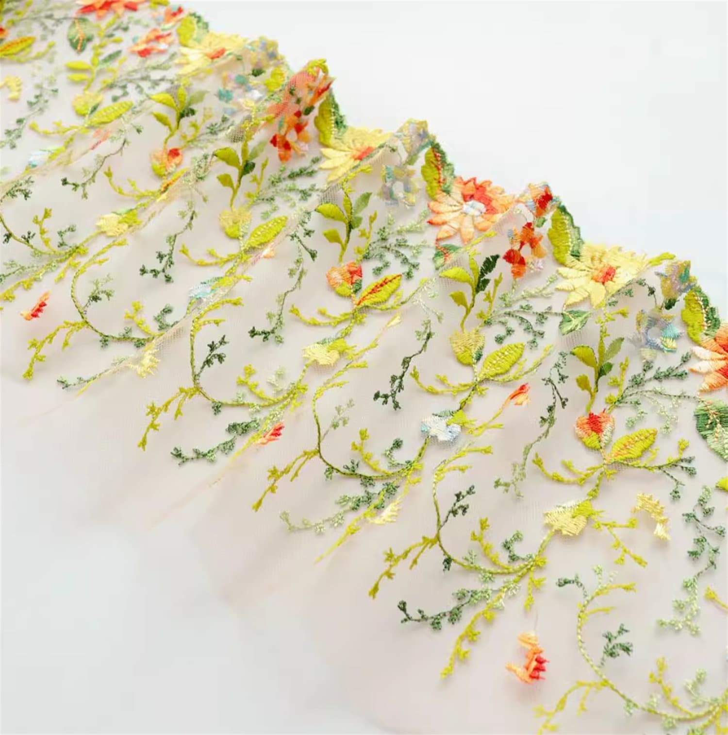 22cm Flower Embroidery Lace Trim Fringe Edging for Stage Dresss ...