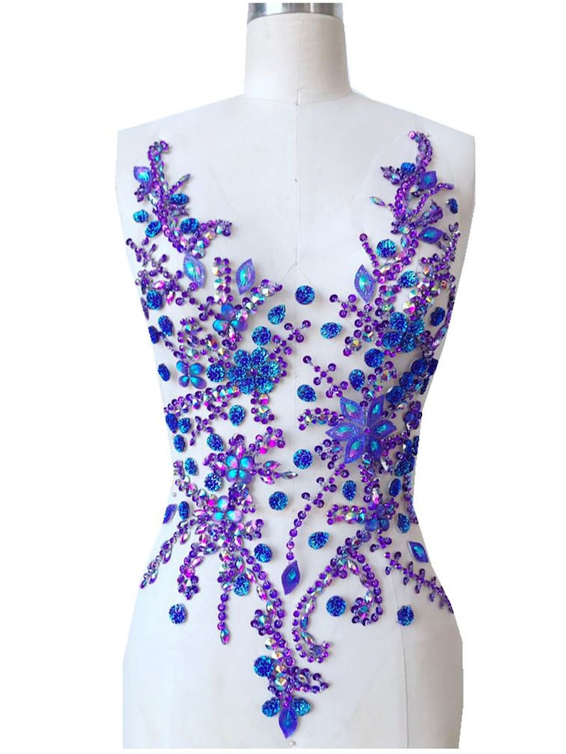 Sparkling Bodice Rhinestone Appliques Lace Applique With Beads Sequin ...