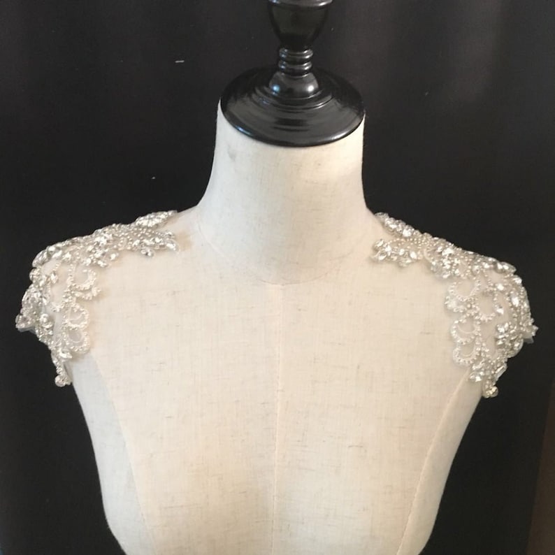 Sparkling Rhinestone Applique Crystal Shoulder Patch for | Etsy