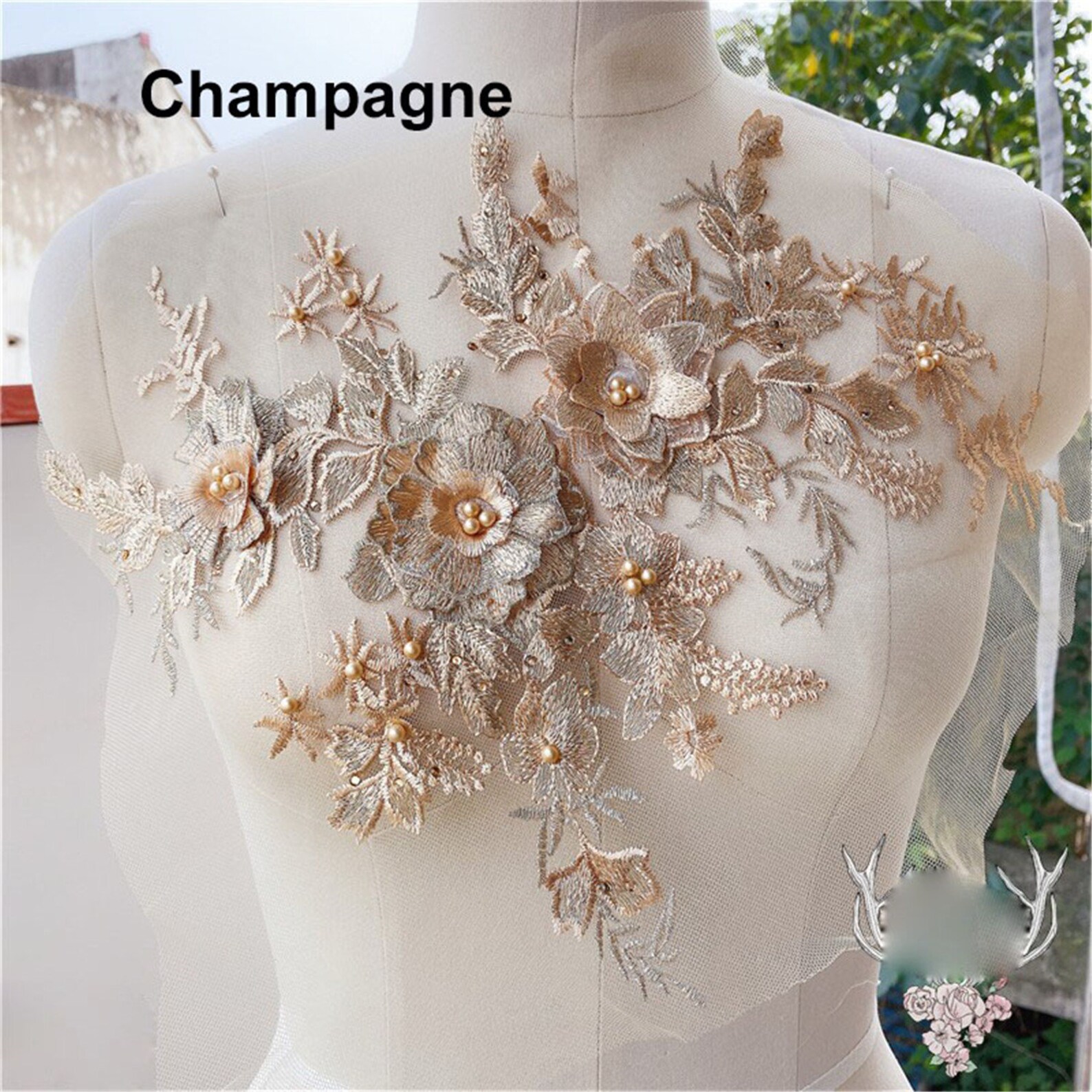 8 Colors Lace Applique 3D Flower Embroidery Lace Patch With - Etsy