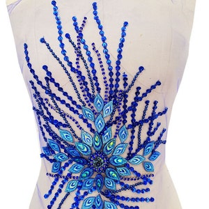 Handmade Bodice Lace Applique Rhinestone Appliques With Sequin Beads ...