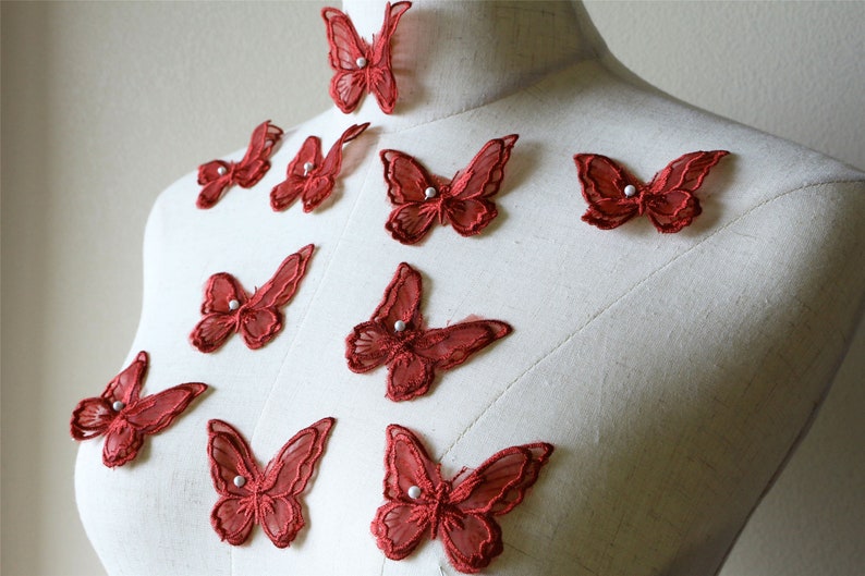 3D Butterfly Double Layer Lace Applique Organza Patch for - Etsy