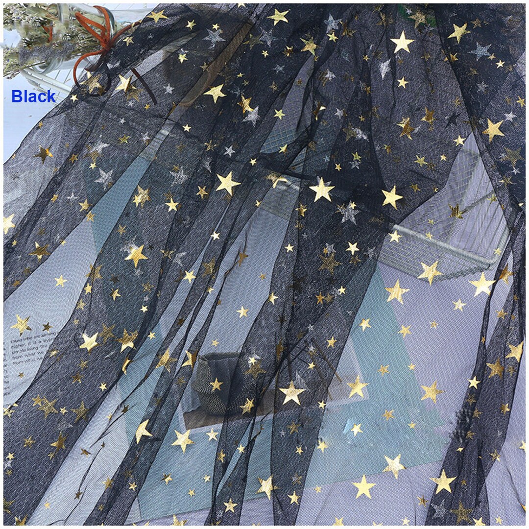 10 Colors Star Print Lace Fabric Tulle Lace Mesh for Girl Princess ...