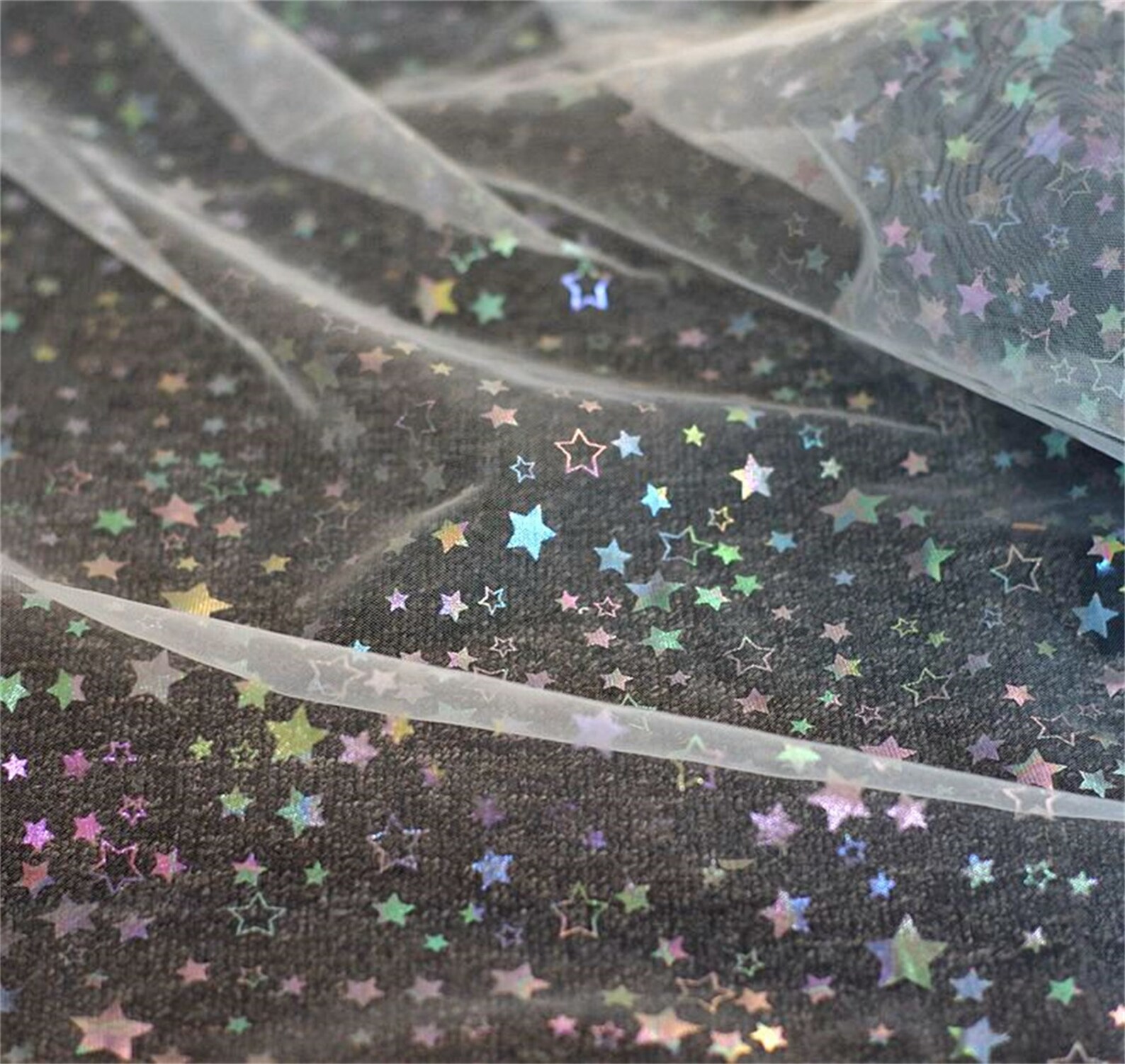 Star Print Lace Fabric Starry Sky Tulle Lace Mesh for Girl Princess ...