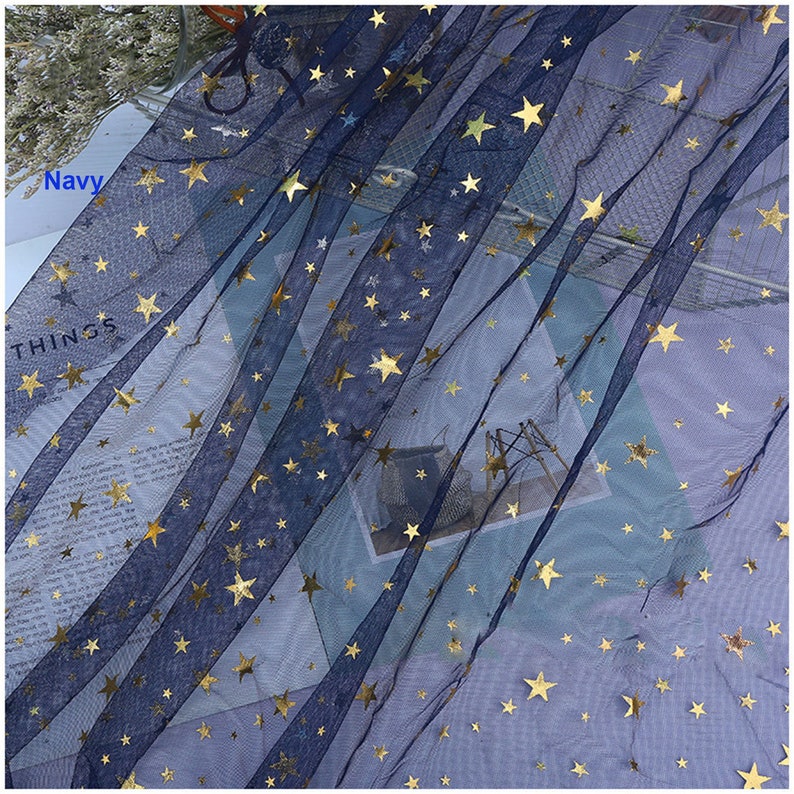 10 Colors Star Print Lace Fabric Tulle Lace Mesh for Girl - Etsy