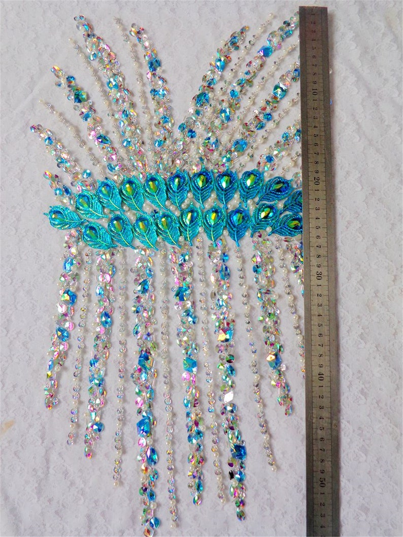 Handmade Bodice Rhinestone Appliques Colorful Lace Applique - Etsy