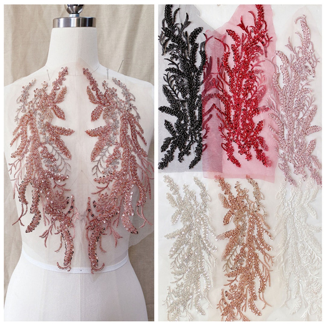 8 Colors Lace Applique Embroidery Lace Patch With Beads Sequin for ...