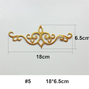 Gold Lace Applique Embroidery Patch for Bridal Dress Embellishment ...