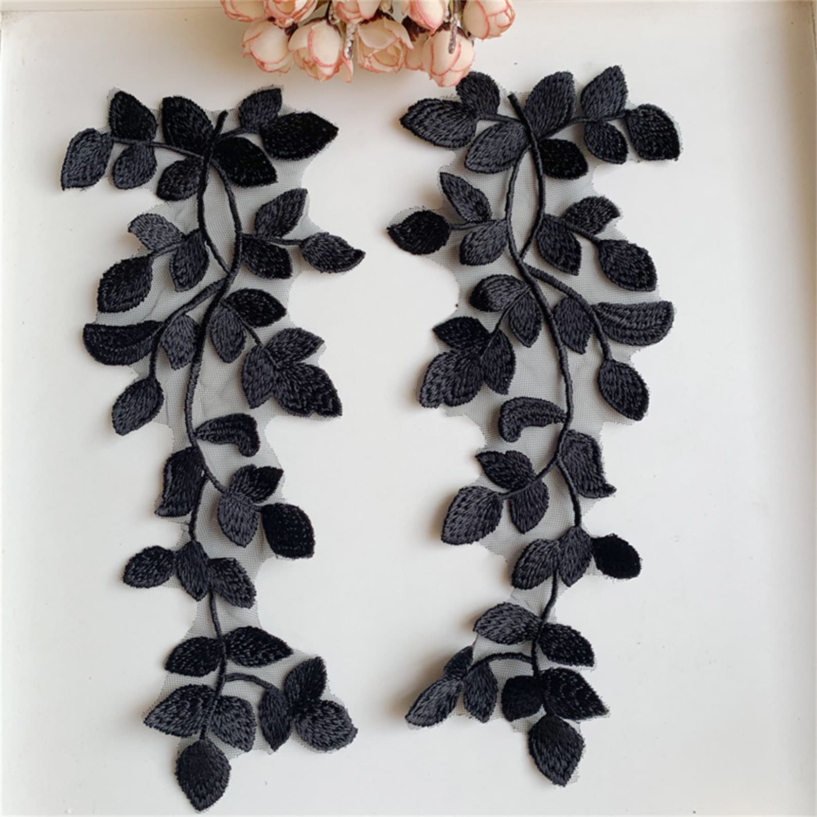 Leaves Lace Applique Flower Embroidery Lace Patch for Bridal Couture ...
