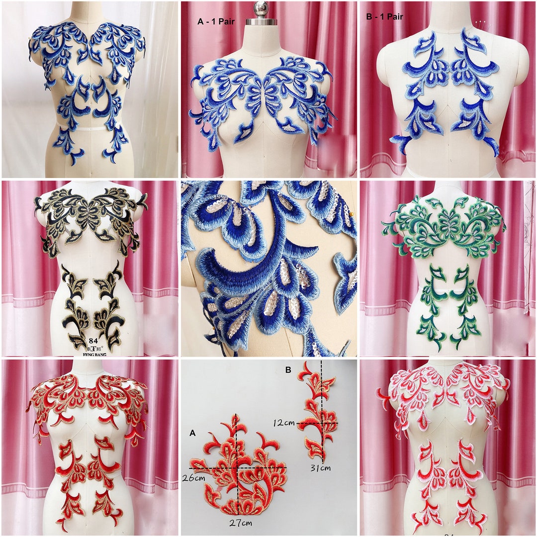 Large Lace Applique Embroidery Lace Patch for Bridal Couture Girl Dress ...