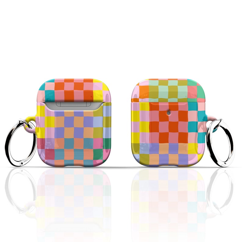 Happy Colorful Checkerboard Airpods Case - for Apple Airpods 1 2 ...