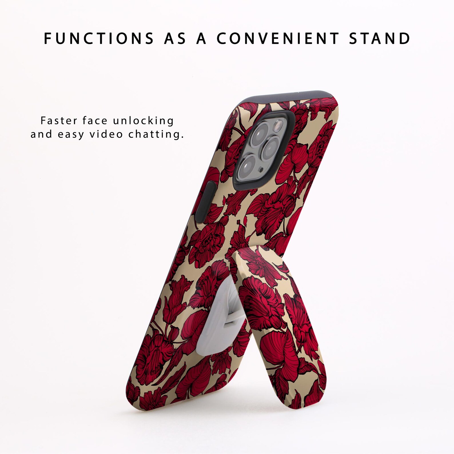 Phone Grip & Stand Red Flowers Kickstand Apple Iphone | Etsy