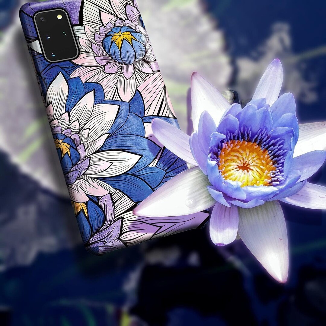 Blue Lotus Floral Phone Case - for Samsung Galaxy S26 Ultra S25 Plus ...