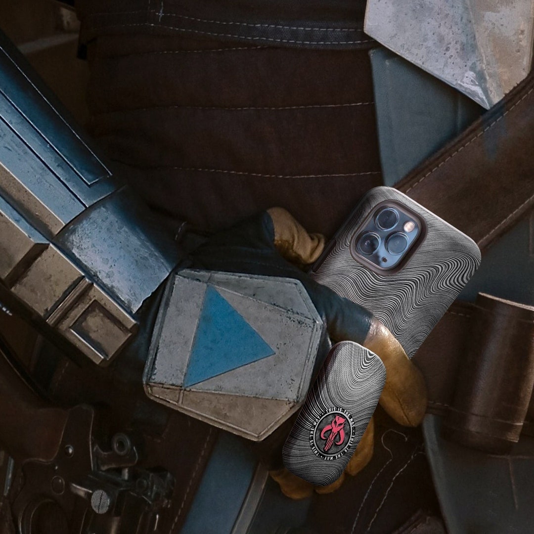 Red Mythosaur Beskar Phone Grip & Stand Silver Edition - Etsy