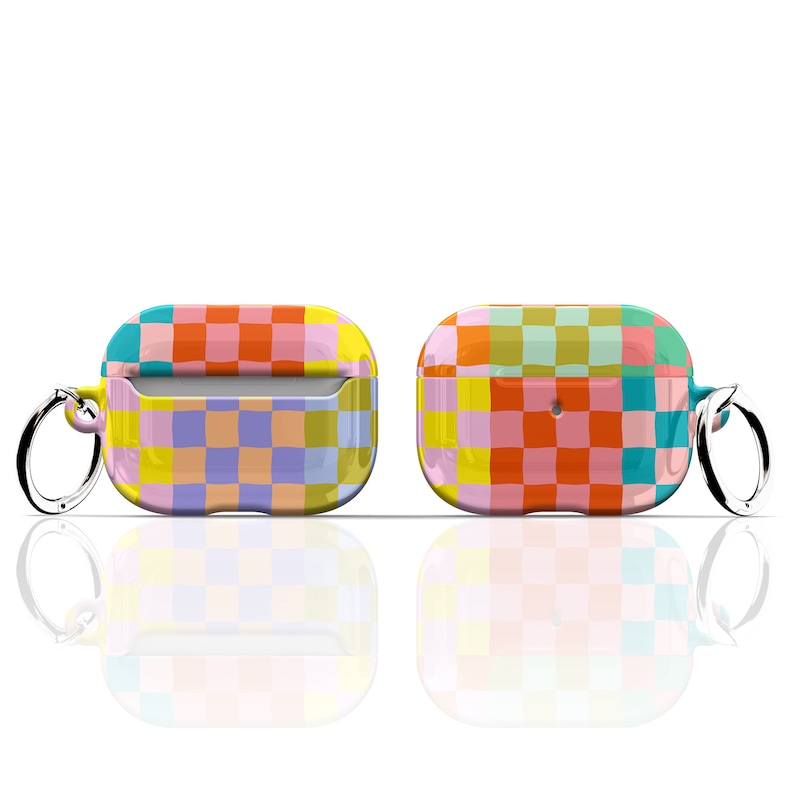 Happy Colorful Checkerboard Airpods Case - for Apple Airpods 1 2 ...