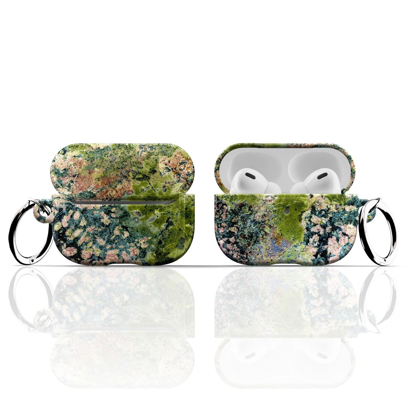 Pink Green Granite Airpods Case - for Apple Airpods 1 & 2, Airpods Pro ...