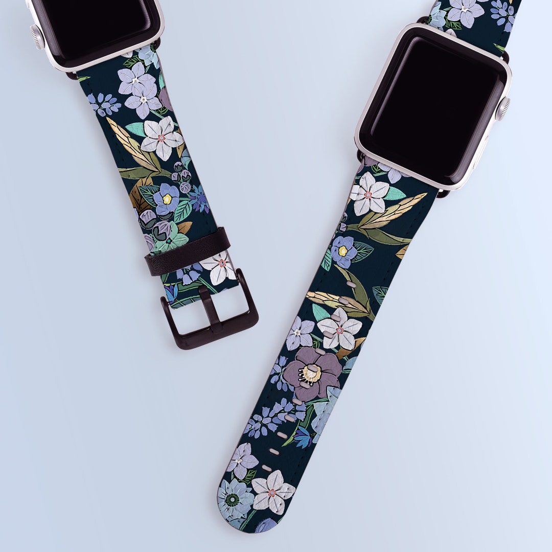 Jardin Bleu Apple Watch Band Women - Floral Strap 40mm 41mm 38mm 42mm ...