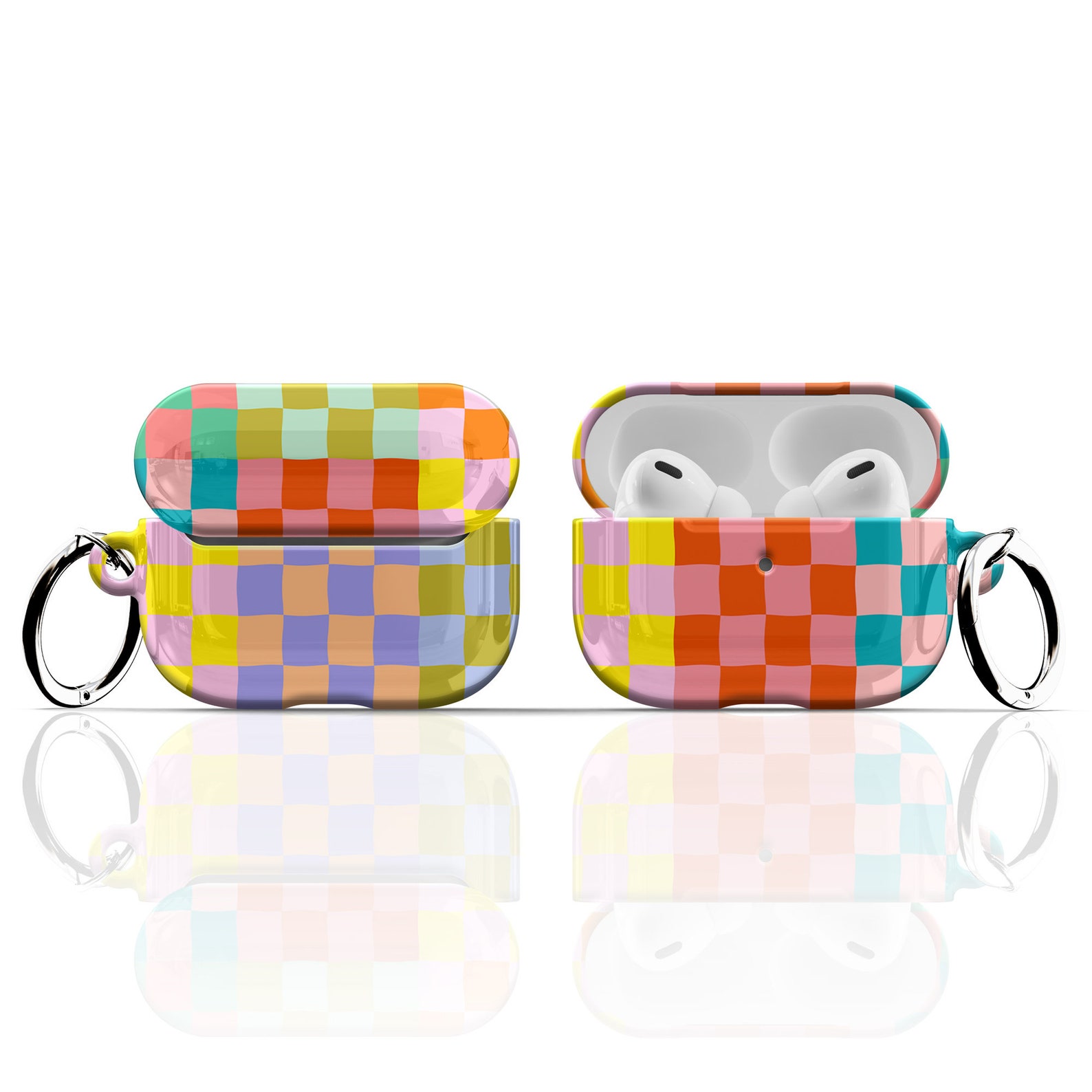 Happy Colorful Checkerboard Airpods Case - for Apple Airpods 1 2 ...