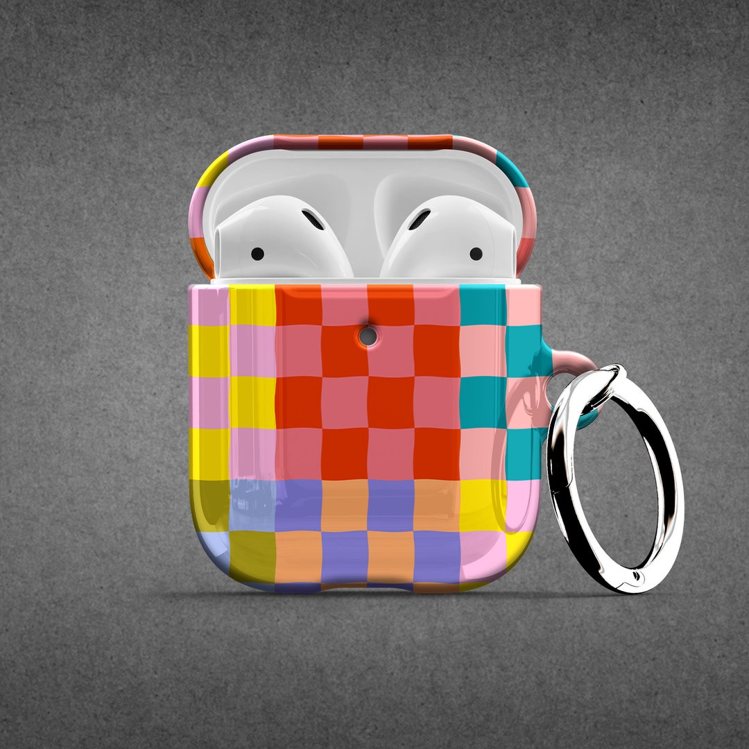 Happy Colorful Checkerboard Airpods Case - for Apple Airpods 1 2 ...