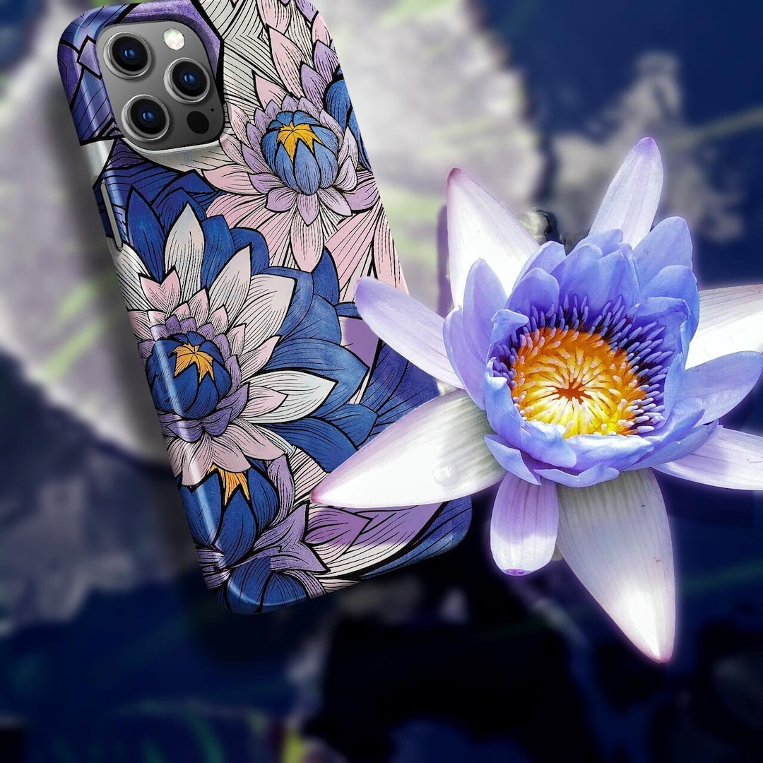 Blue Lotus Phone Case for iPhone 16 Pro Max Magsafe iPhone 15 Pro Max ...