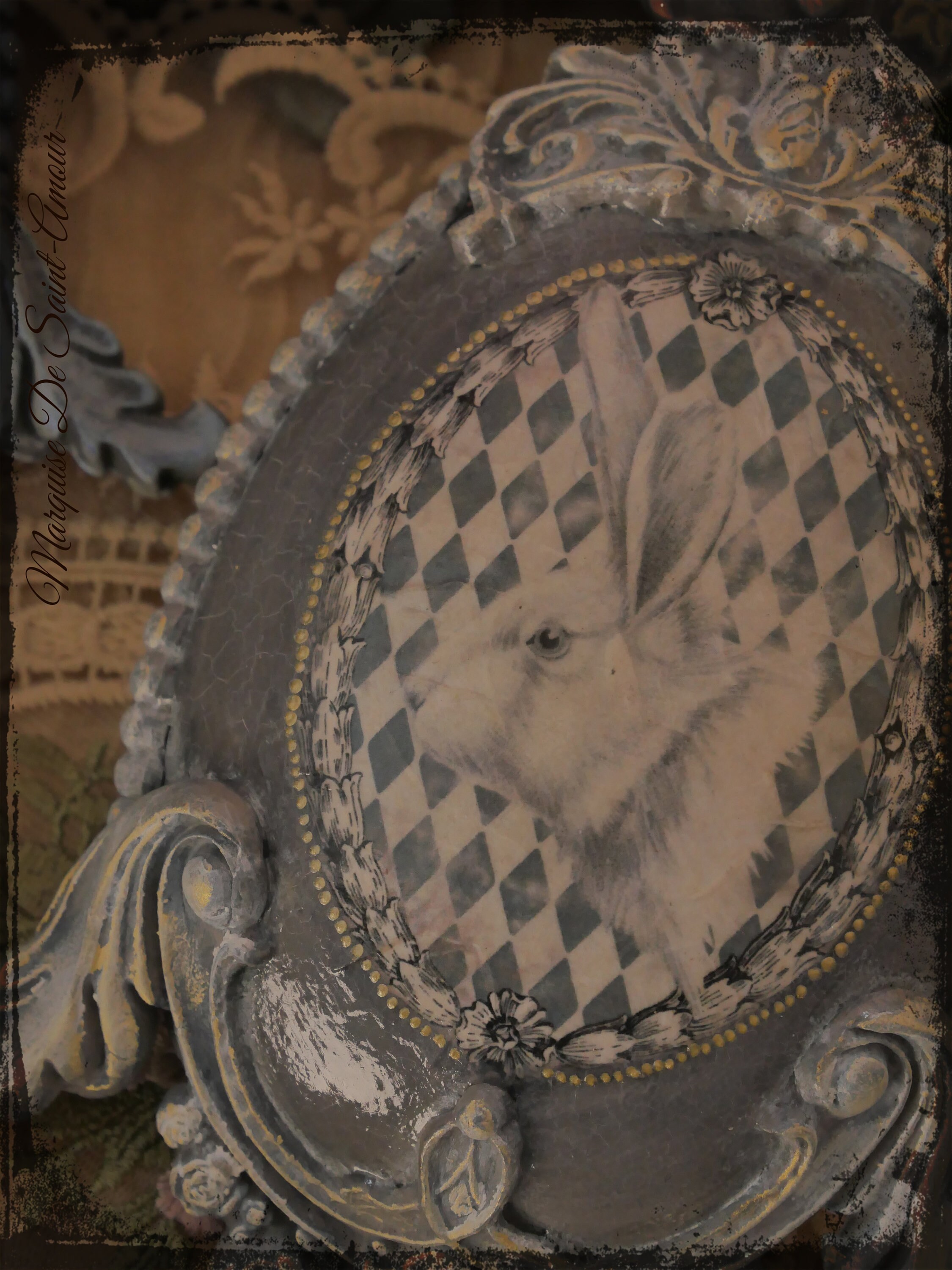 Victorian Style White Rabbit Hanging Decoration, Vintage Shabby-chic ...