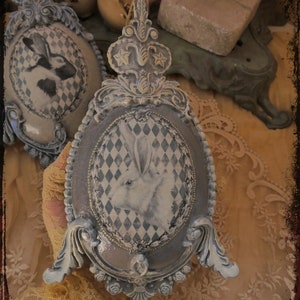 Victorian Style White Rabbit Hanging Decoration, Vintage Shabby-chic ...