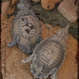 Black and White Victorian Style Rabbit Hanging Decor, Vintage Style ...
