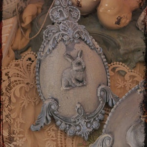 Black and White Victorian Style Rabbit Hanging Decor, Vintage Style ...