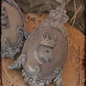 Victorian Style White Rabbit Hanging Decoration, Vintage Shabby-chic ...