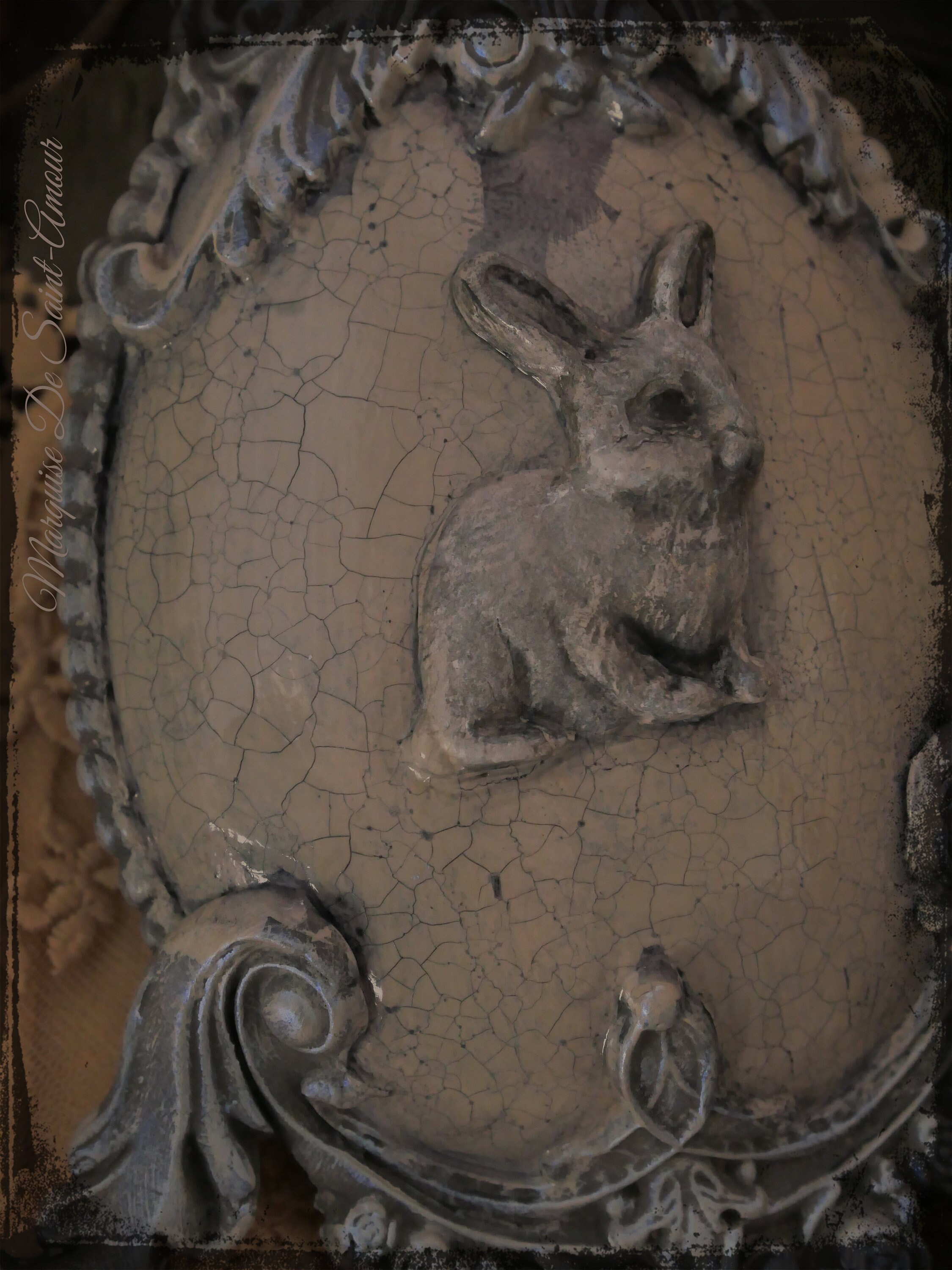 Black and White Victorian Style Rabbit Hanging Decor, Vintage Style ...